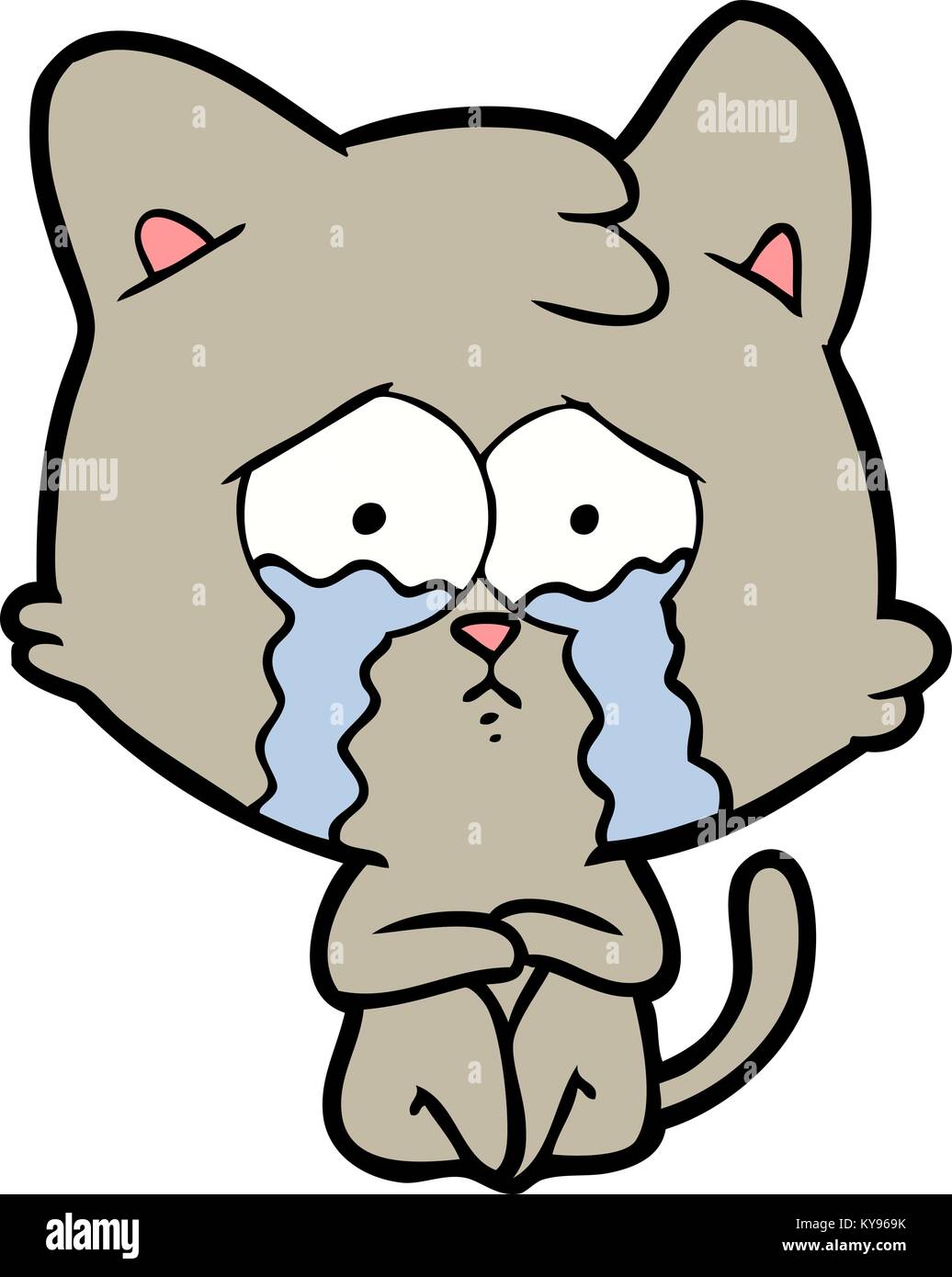 crying cat cartoon Stock Vector Image & Art - Alamy
