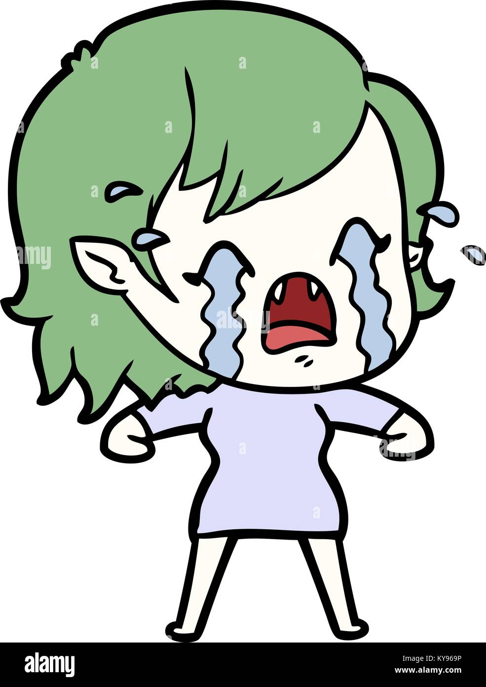 cartoon crying vampire girl Stock Vector Image & Art - Alamy