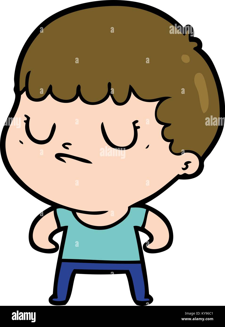 cartoon grumpy boy Stock Vector Image & Art - Alamy