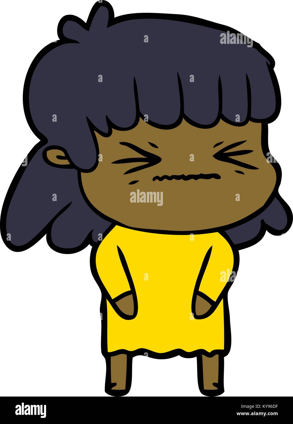 cartoon angry girl Stock Vector Image & Art - Alamy