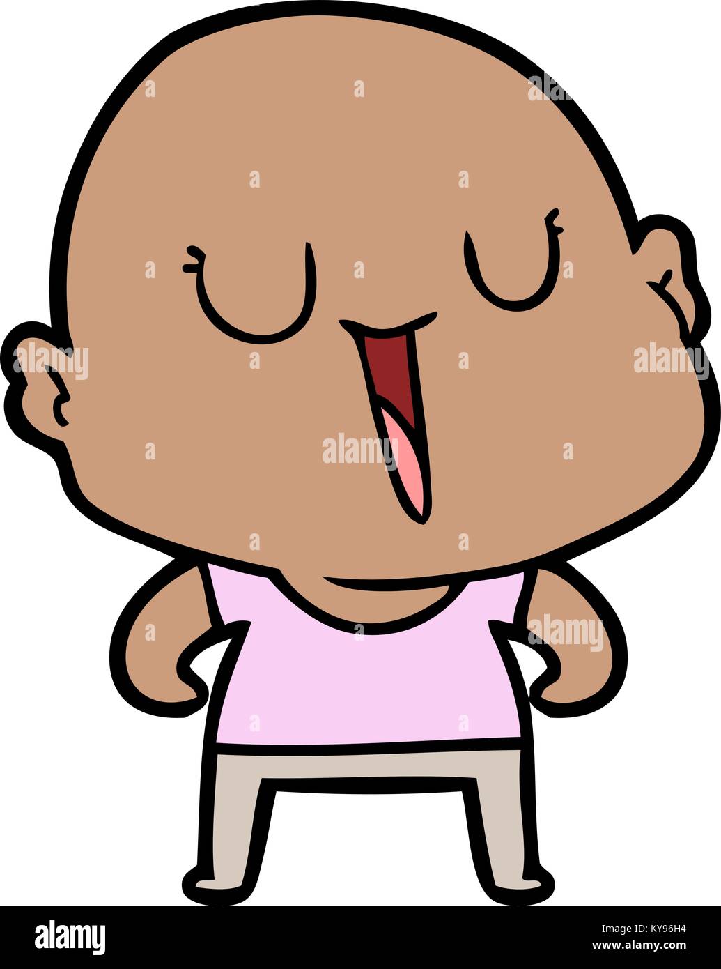 happy cartoon bald man Stock Vector Image & Art - Alamy