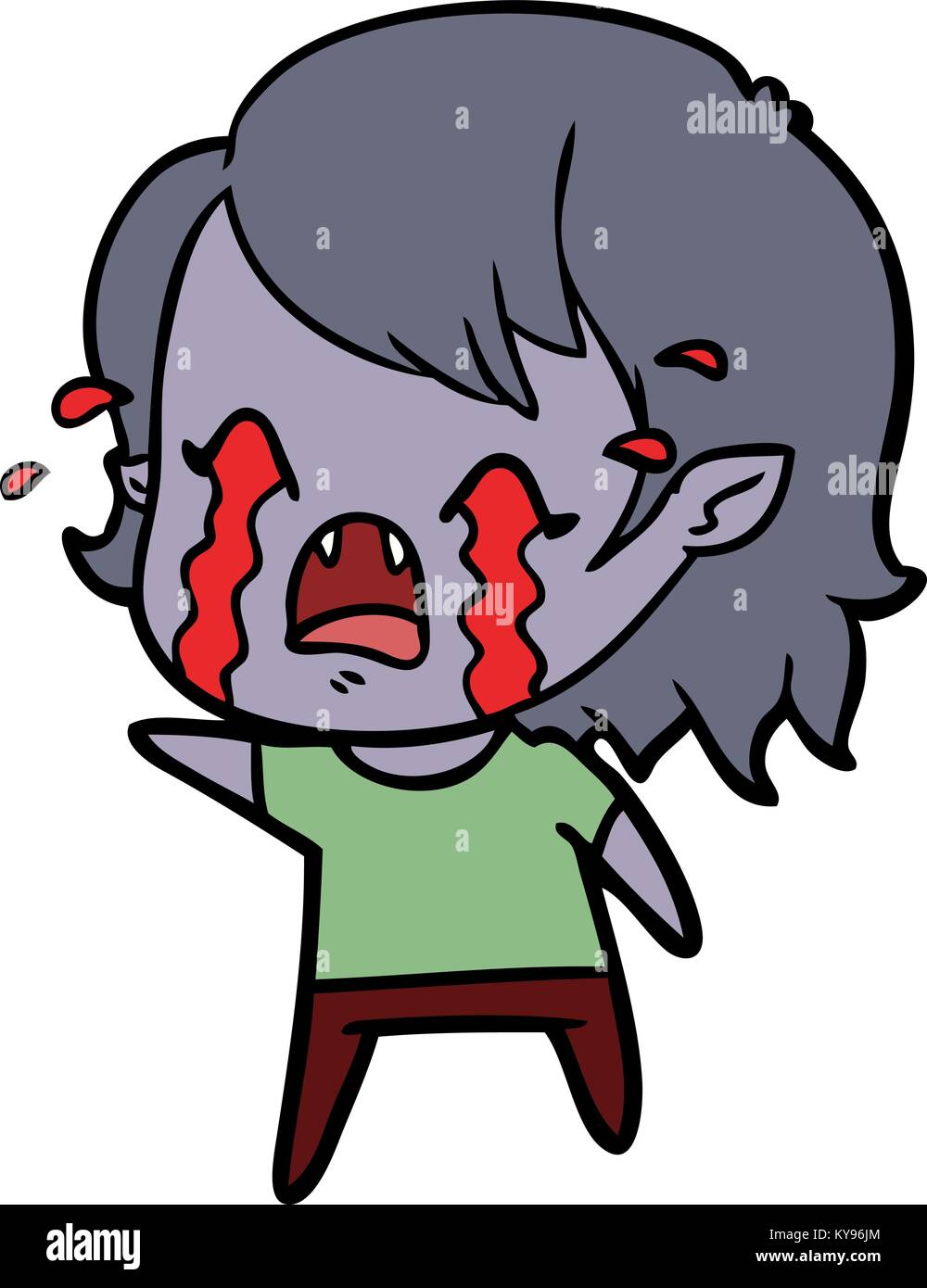 cartoon crying vampire girl Stock Vector Image & Art - Alamy