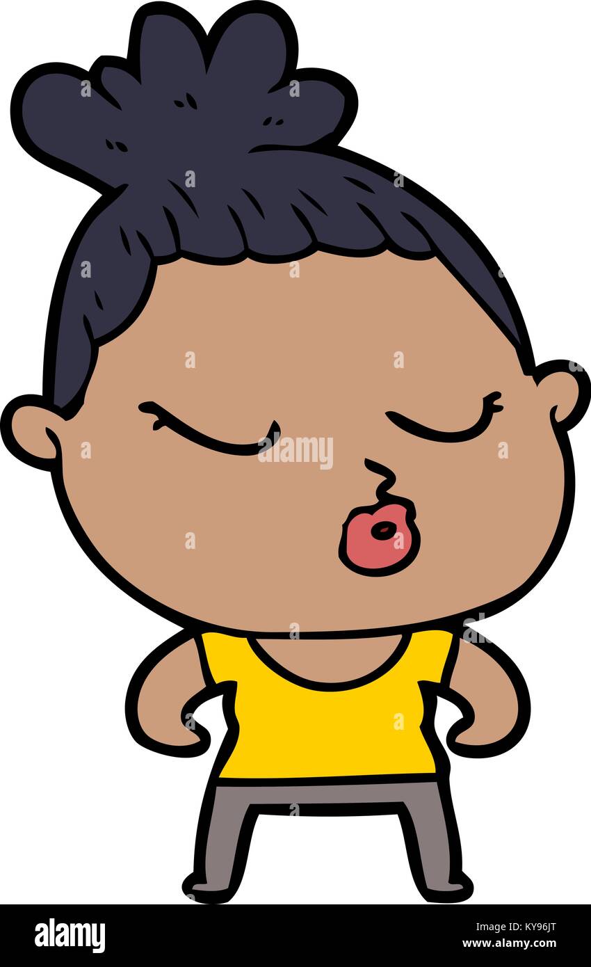 cartoon calm woman Stock Vector Image & Art - Alamy