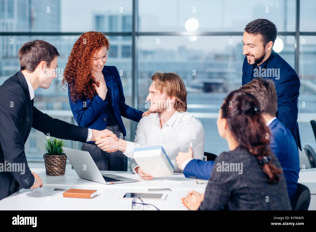 Business handshake. Business handshake and business people concept ...