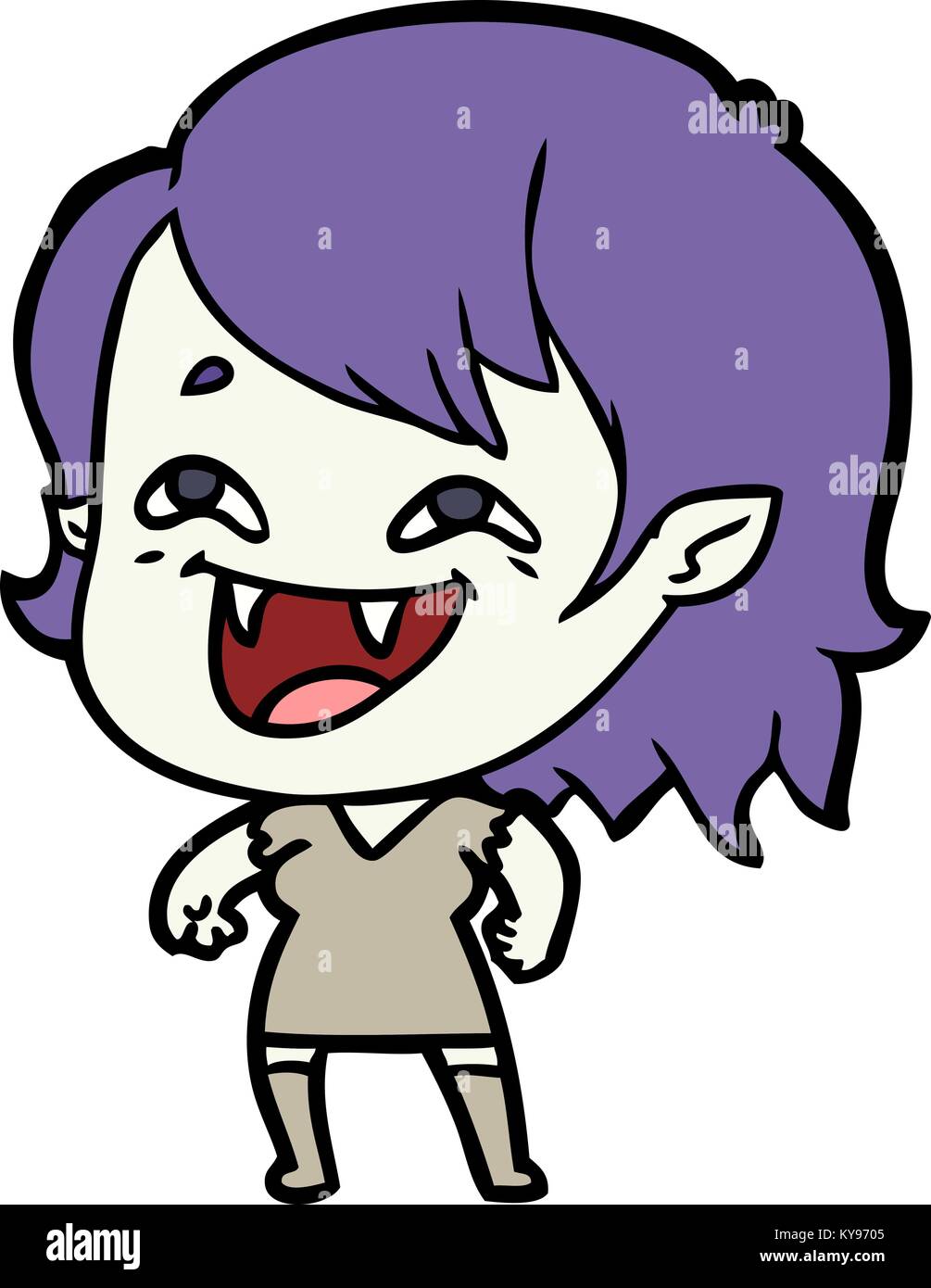 cartoon laughing vampire girl Stock Vector Image & Art - Alamy