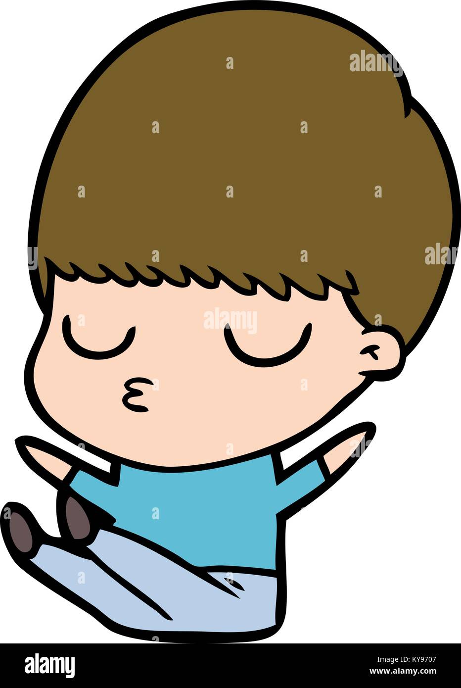 cartoon calm boy Stock Vector Image & Art - Alamy