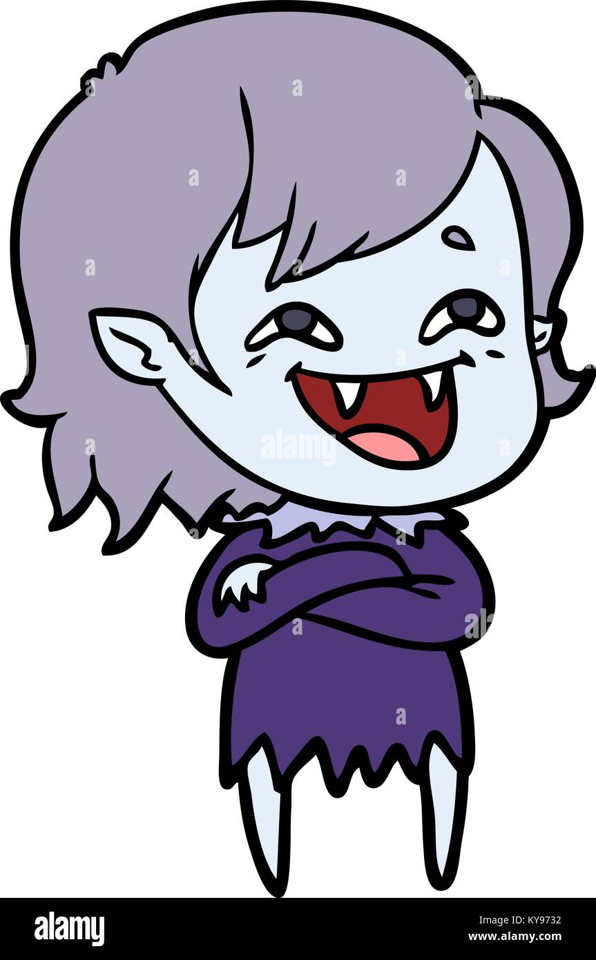 cartoon laughing vampire girl Stock Vector Image & Art - Alamy