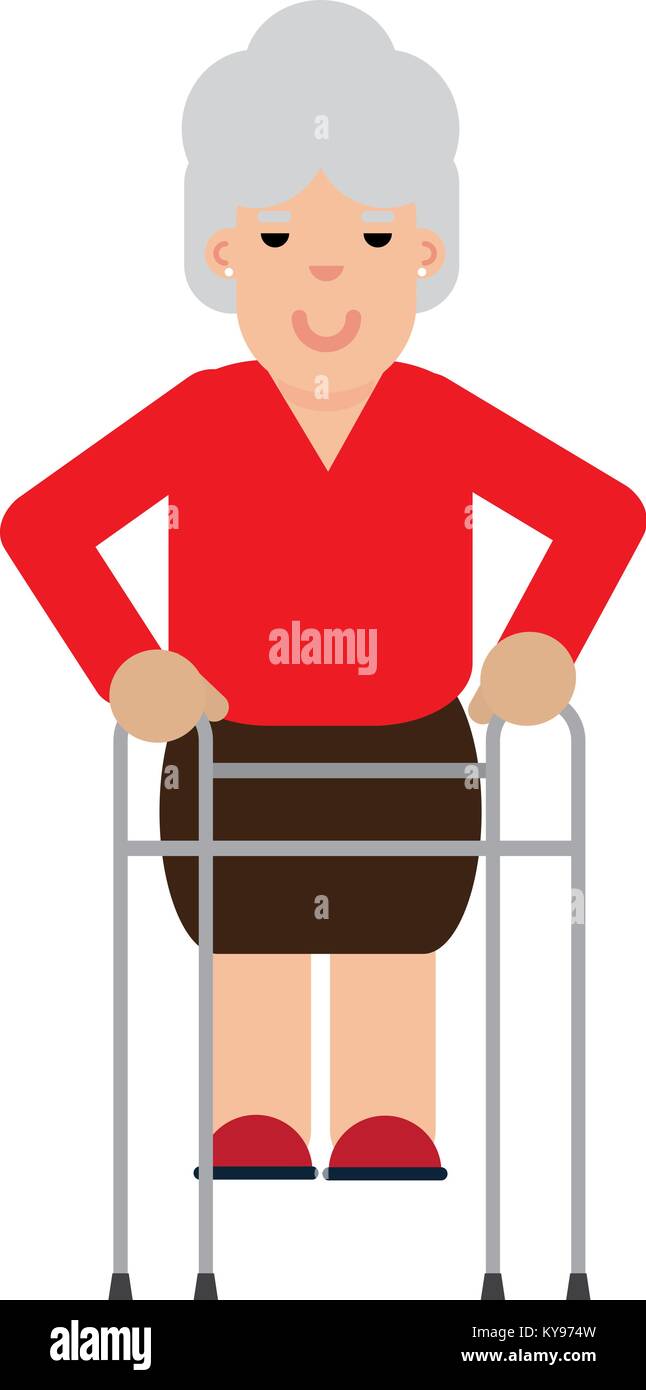 Old lady walker hi-res stock photography and images - Alamy