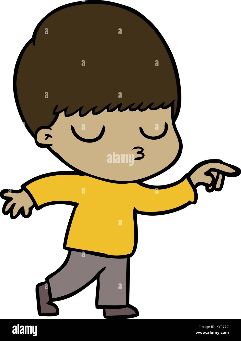 cartoon calm boy Stock Vector Image & Art - Alamy