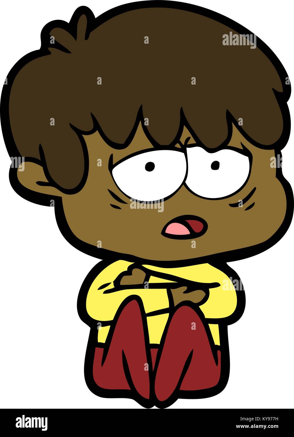 cartoon exhausted boy Stock Vector Image & Art - Alamy