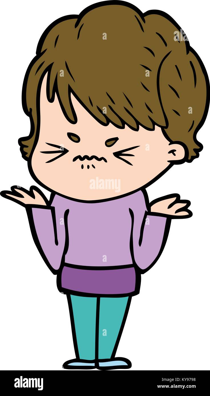 cartoon frustrated woman Stock Vector Image & Art - Alamy