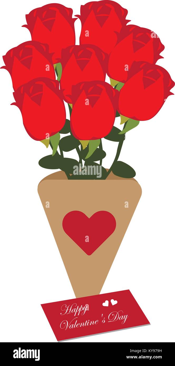 Rose red blossom valentines Stock Vector Images - Alamy