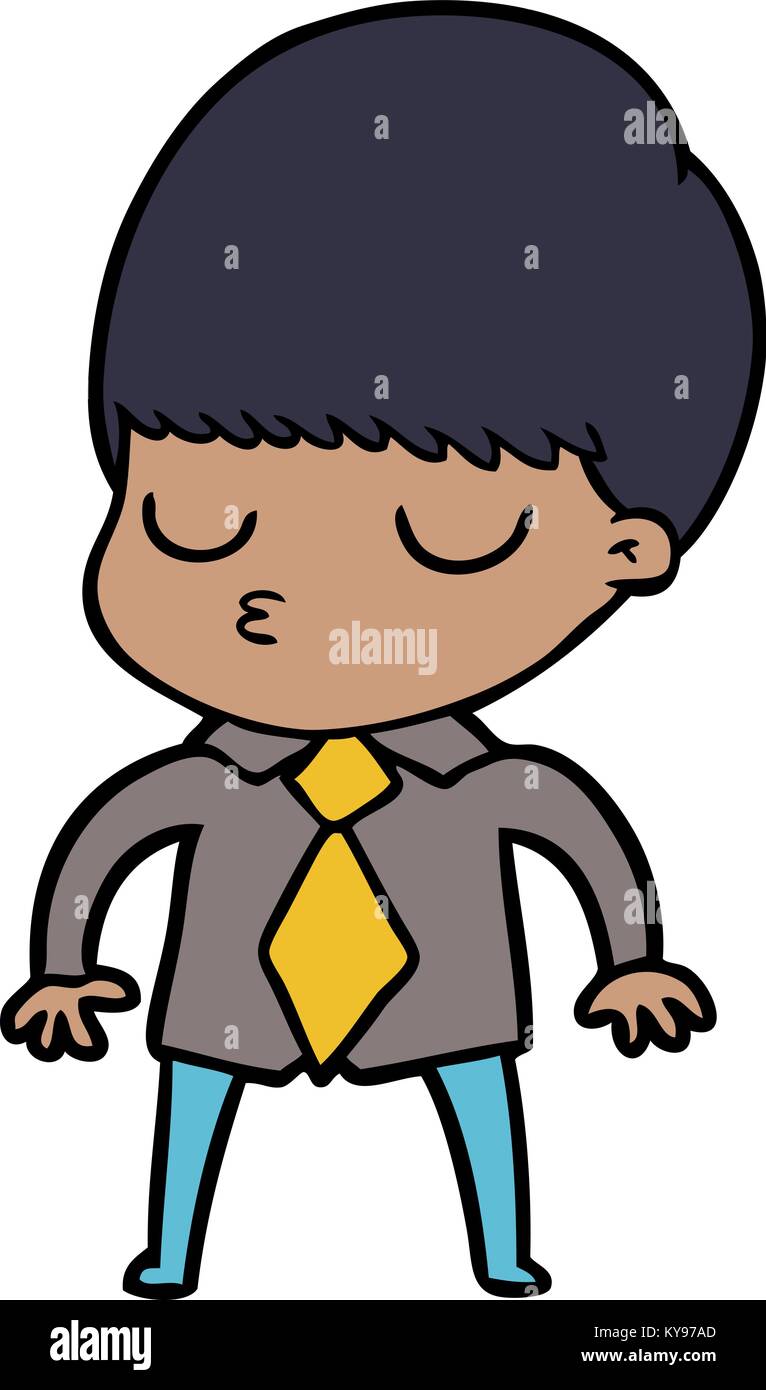 cartoon calm boy Stock Vector Image & Art - Alamy