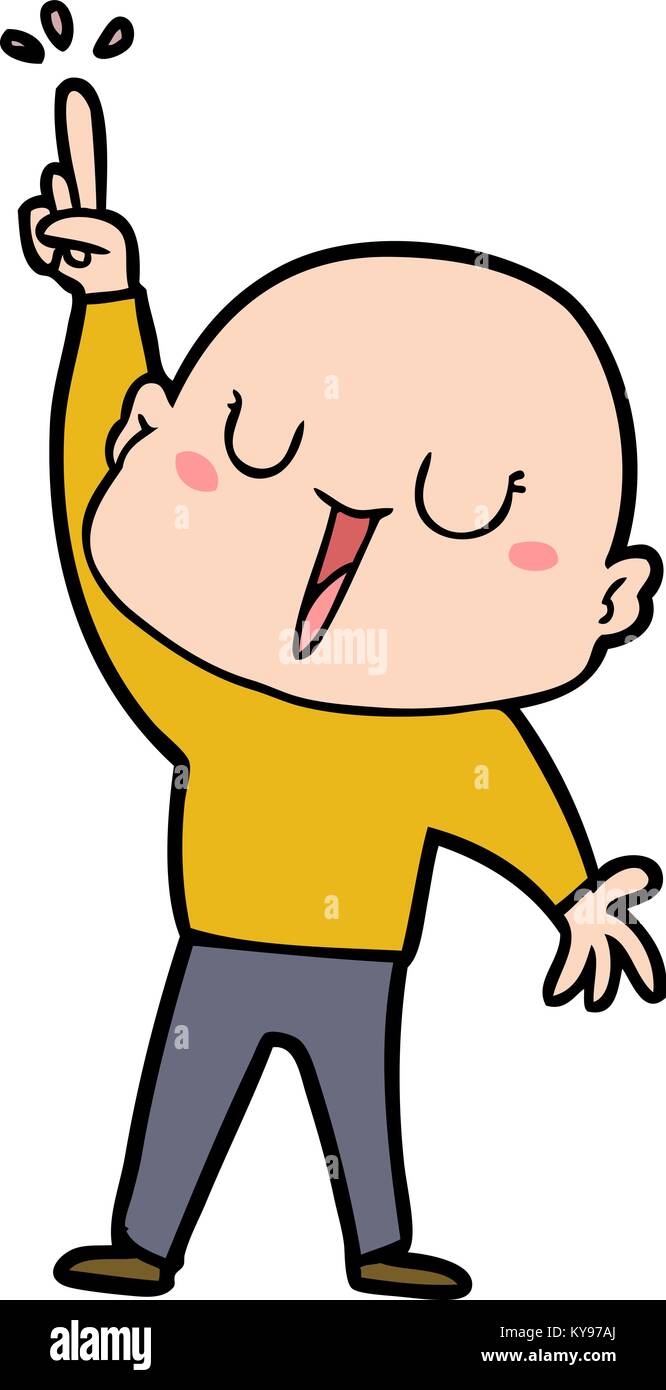 happy cartoon bald man Stock Vector Image & Art - Alamy