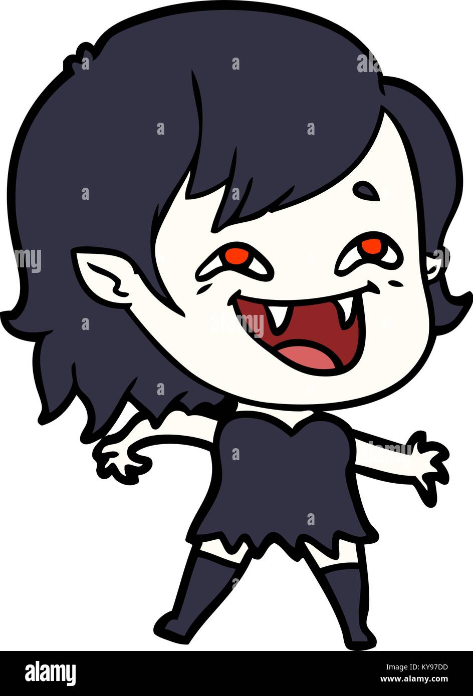 cartoon laughing vampire girl Stock Vector Image & Art - Alamy