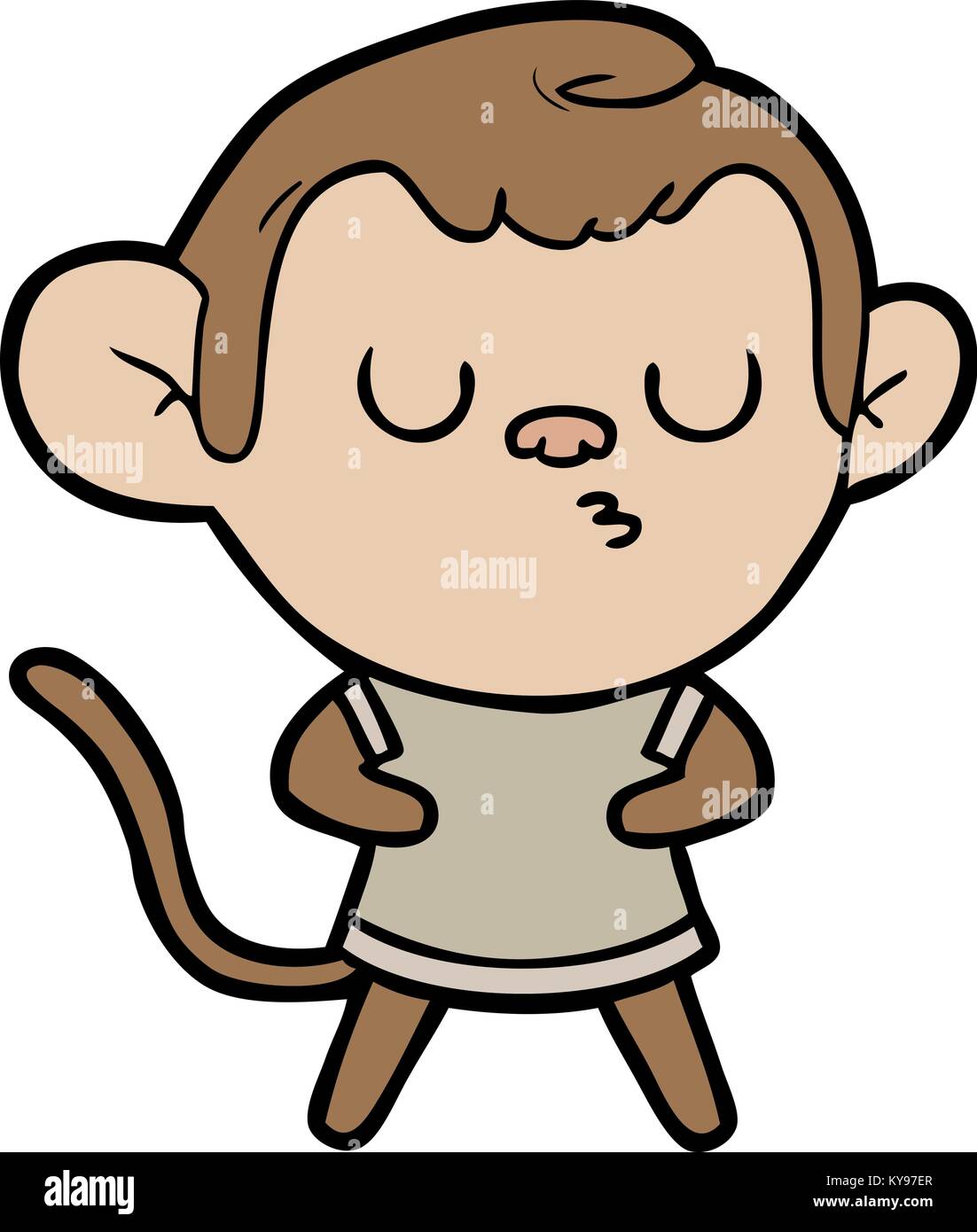 cartoon calm monkey Stock Vector Image & Art - Alamy