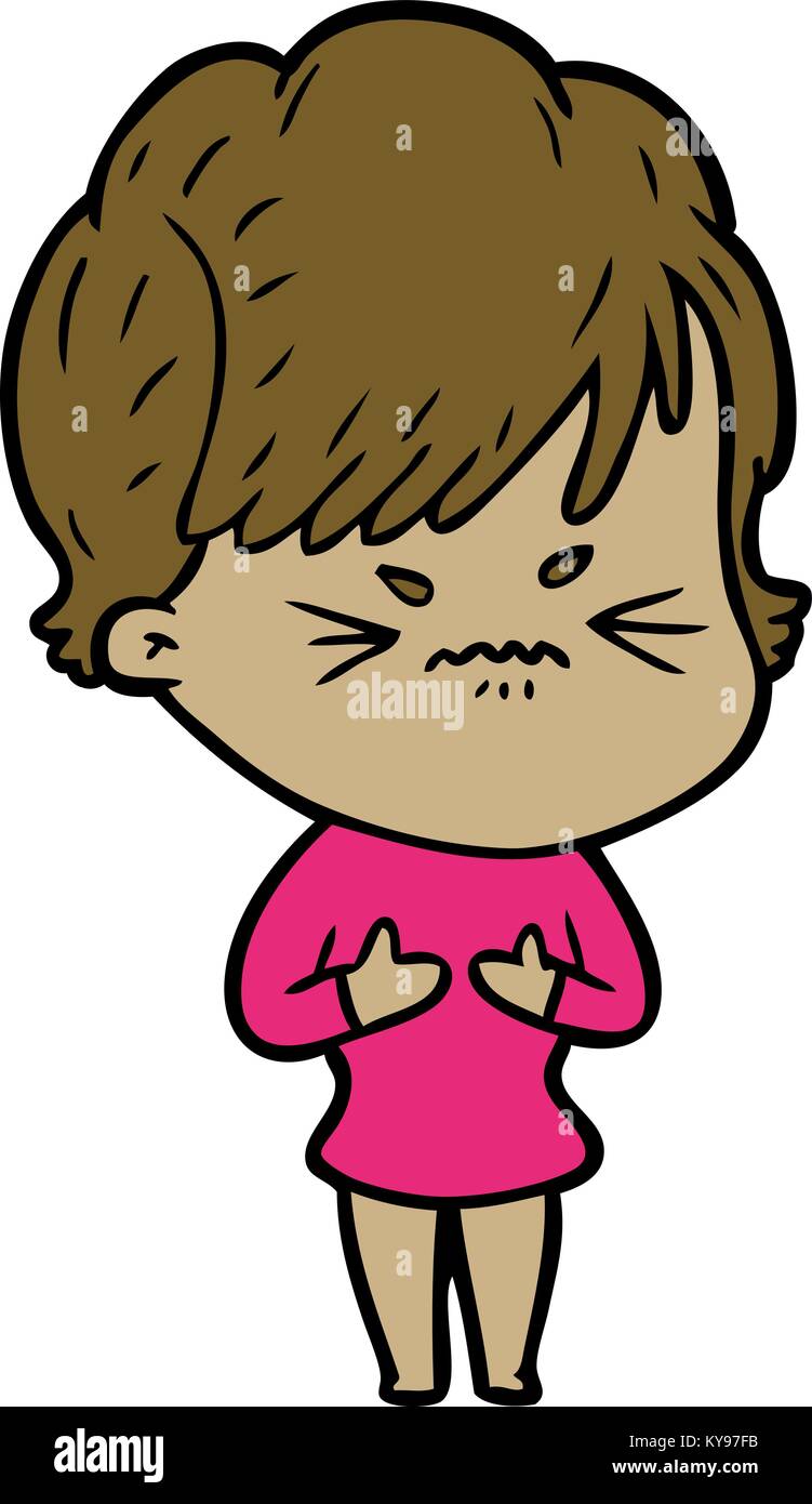 cartoon frustrated woman Stock Vector Image & Art - Alamy
