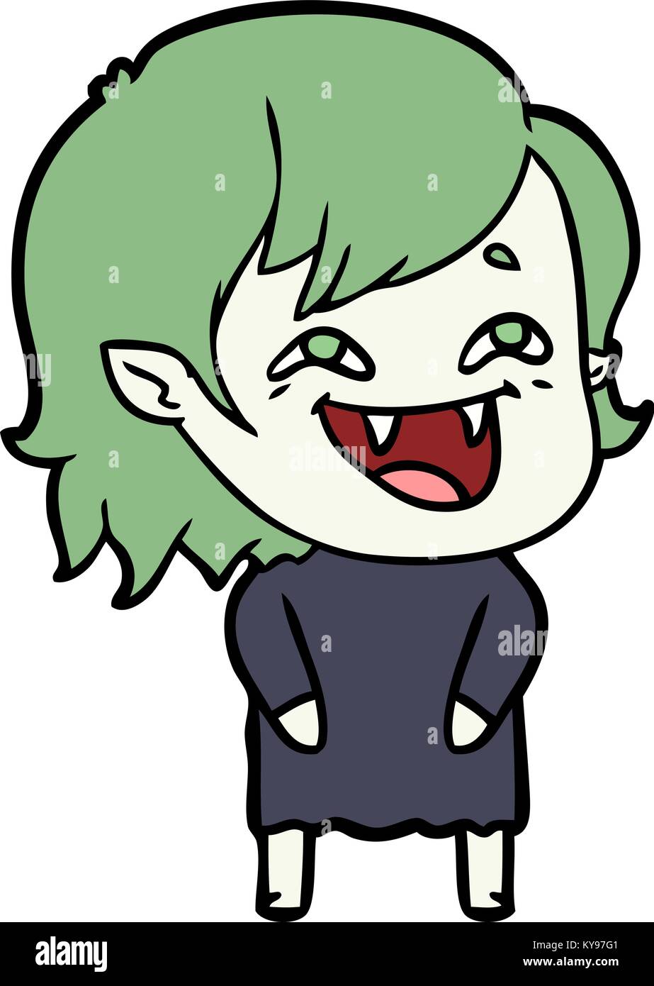 cartoon laughing vampire girl Stock Vector Image & Art - Alamy