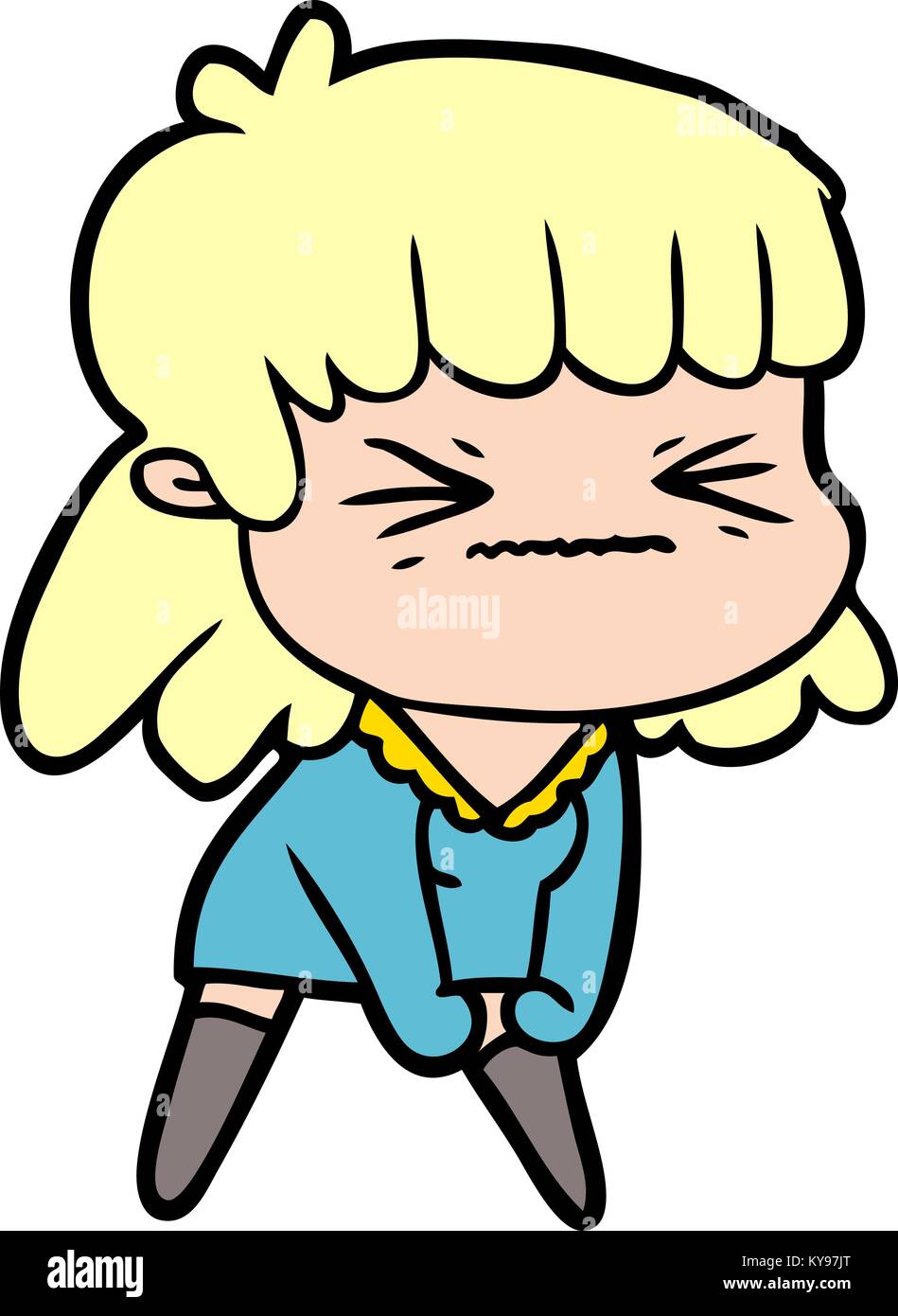 cartoon angry girl Stock Vector Image & Art - Alamy