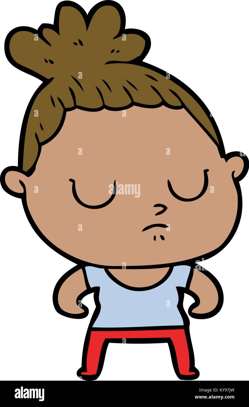cartoon calm woman Stock Vector Image & Art - Alamy