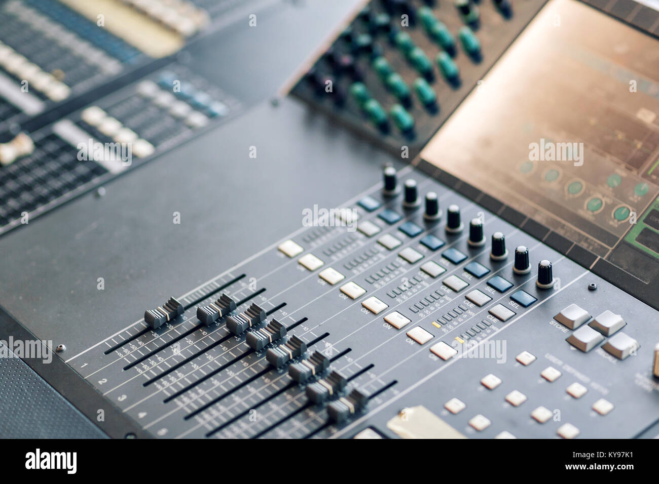 Music mixer equalizer console for mixer control sound device. Sound ...