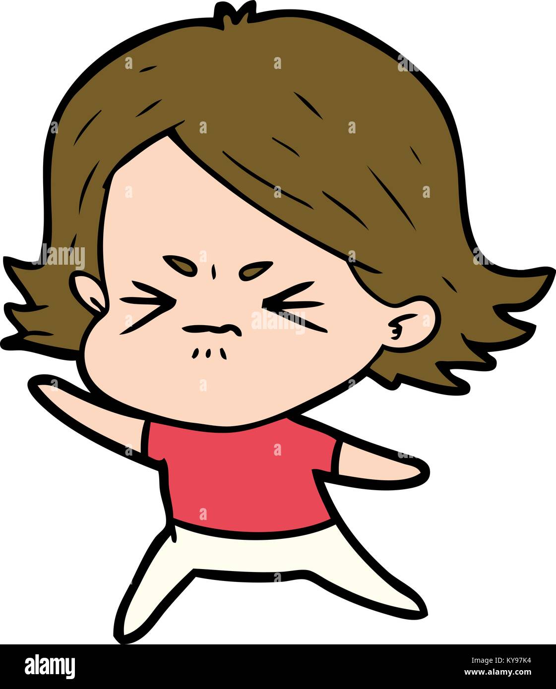 cartoon angry girl Stock Vector Image & Art - Alamy