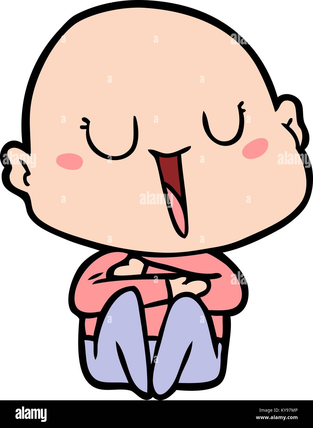 happy cartoon bald man Stock Vector Image & Art - Alamy