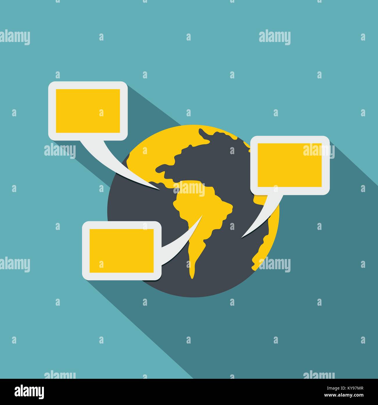 Global communication icon. Flat illustration of global communication ...