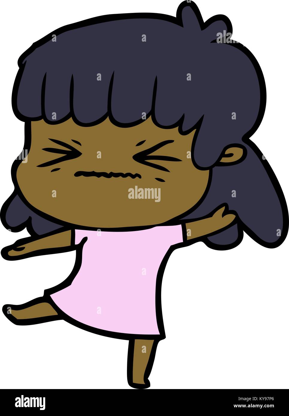 cartoon angry girl Stock Vector Image & Art - Alamy