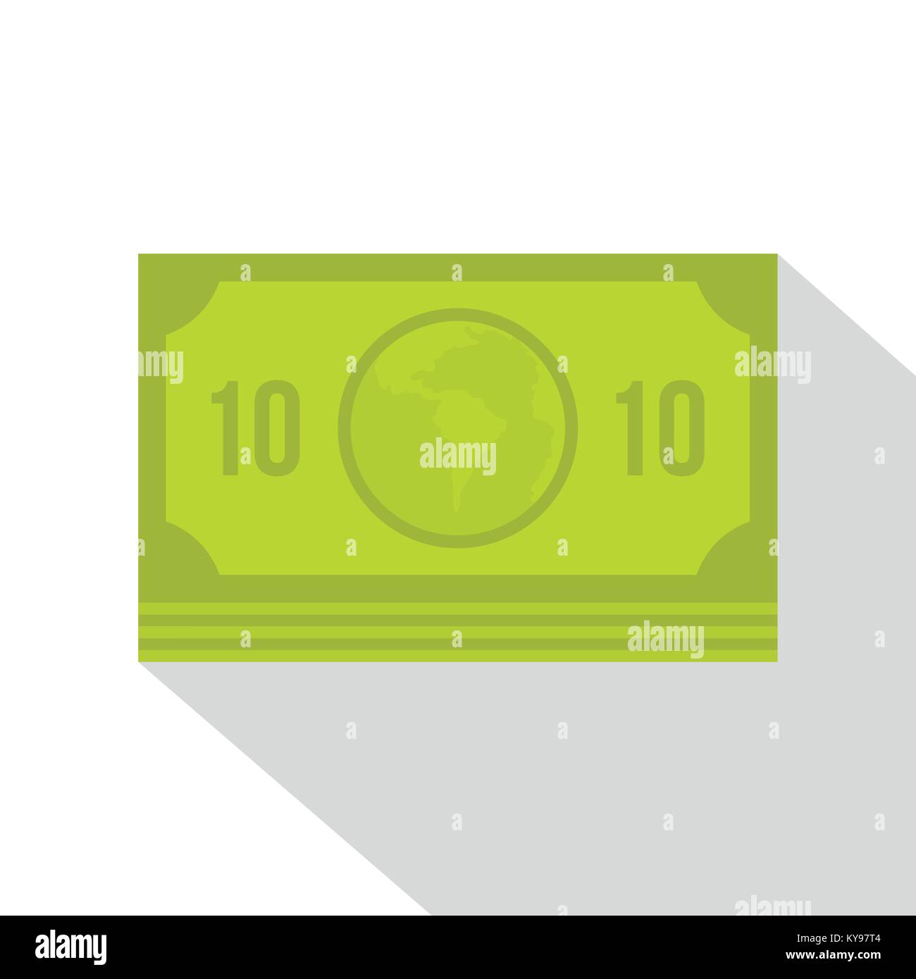 Green money banknote icon. Flat illustration of green money banknote ...