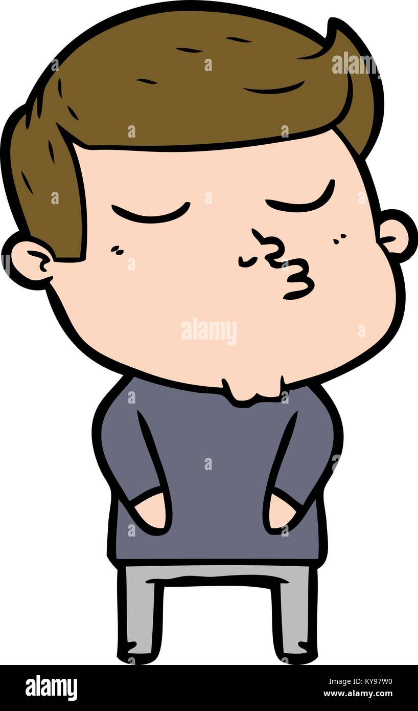 cartoon model guy pouting Stock Vector Image & Art - Alamy