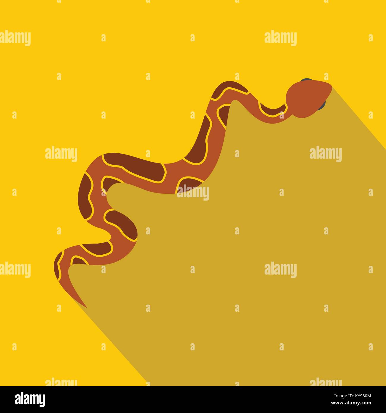 Brown snake icon. Flat illustration of brown snake vector icon for web ...