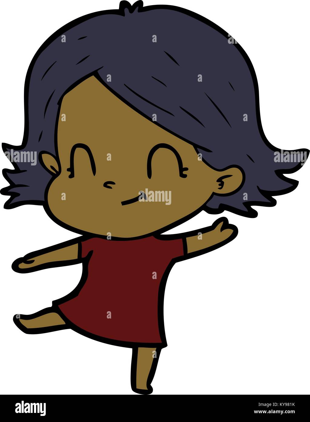 cartoon friendly girl Stock Vector Image & Art - Alamy