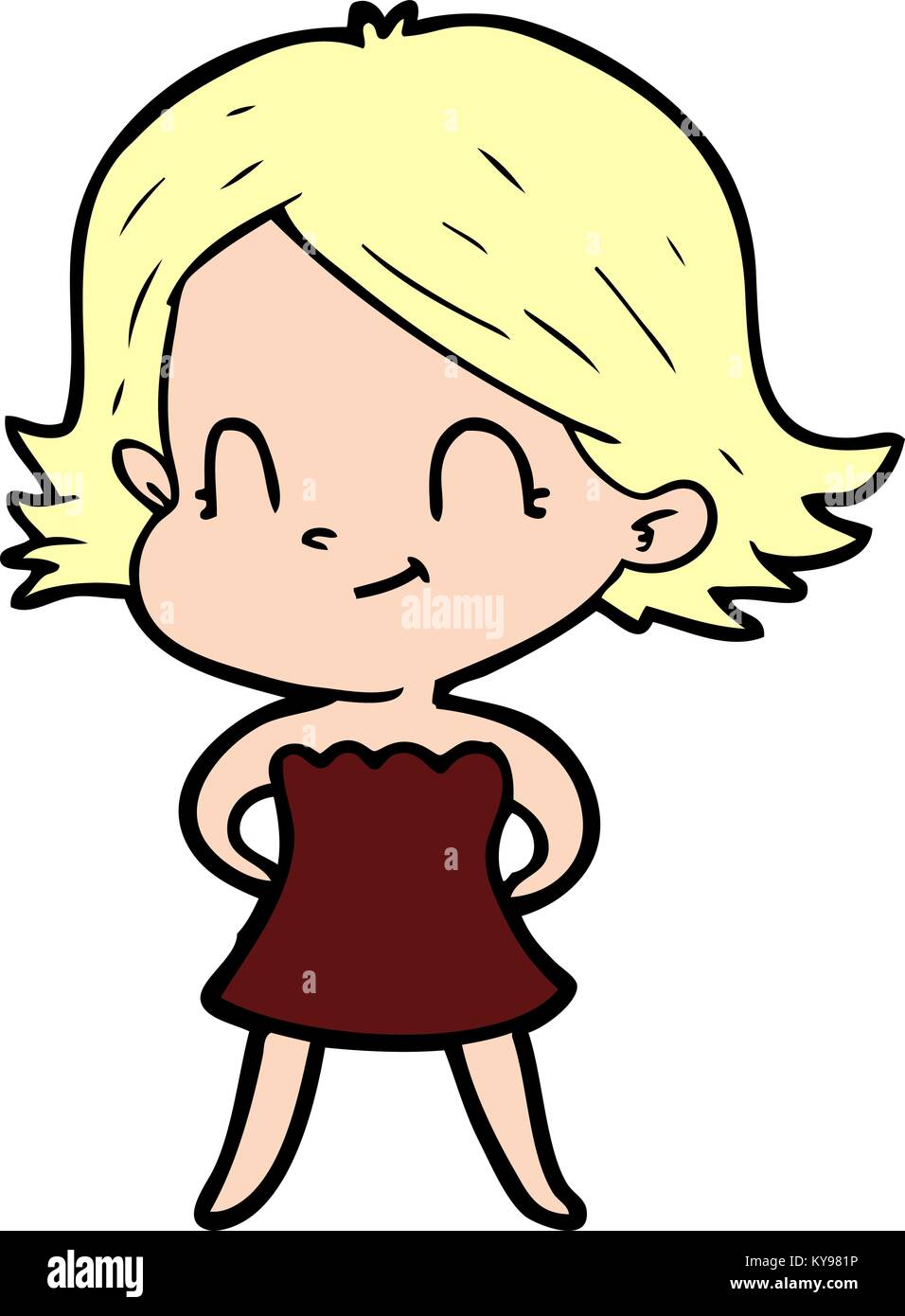 cartoon friendly girl Stock Vector Image & Art - Alamy