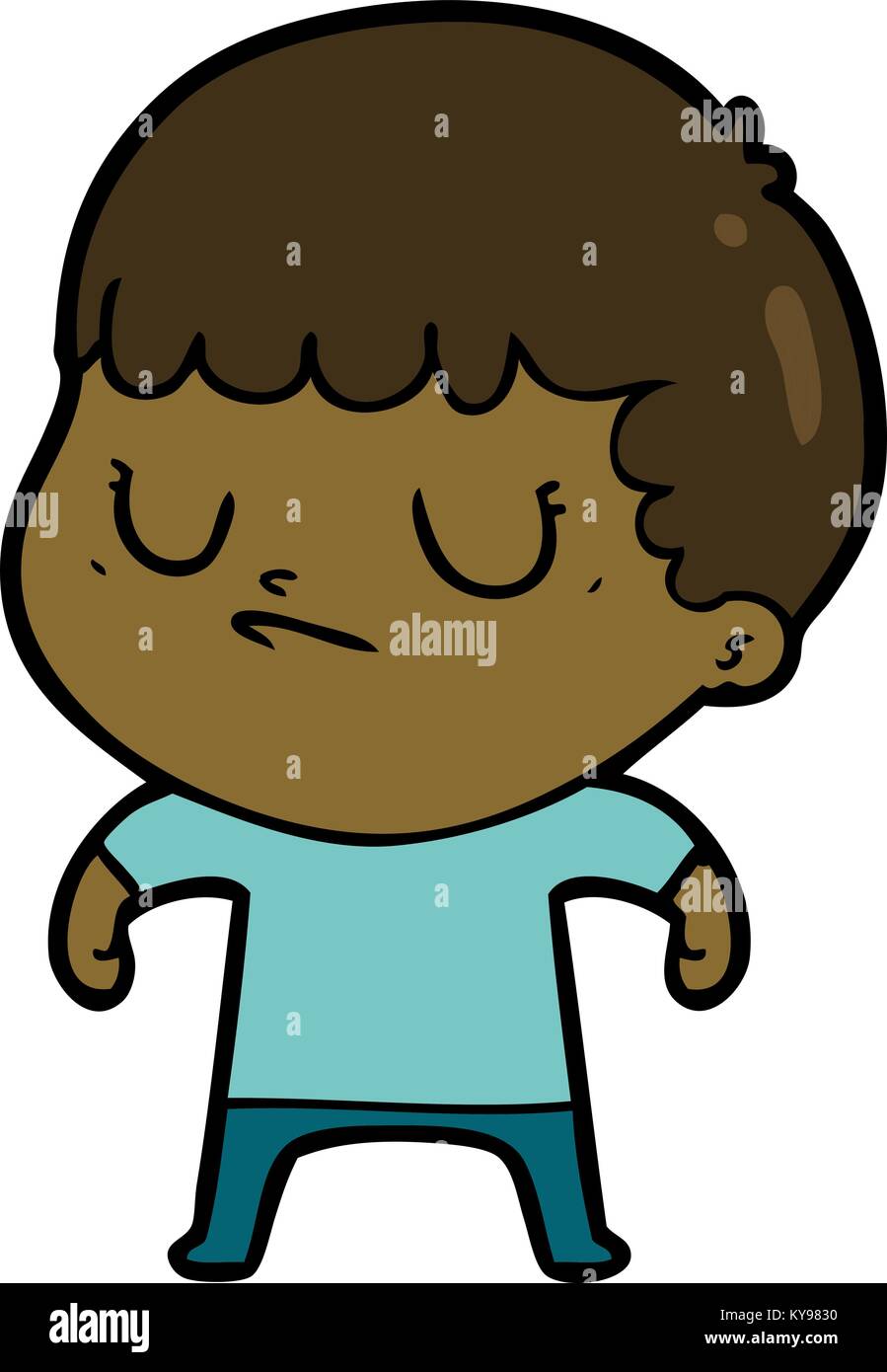 cartoon grumpy boy Stock Vector Image & Art - Alamy