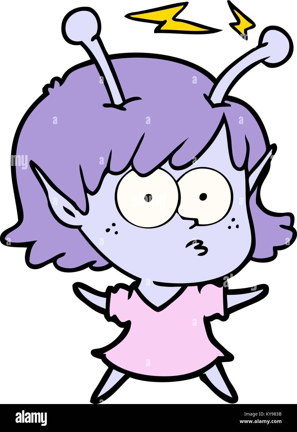 cartoon alien girl Stock Vector Image & Art - Alamy