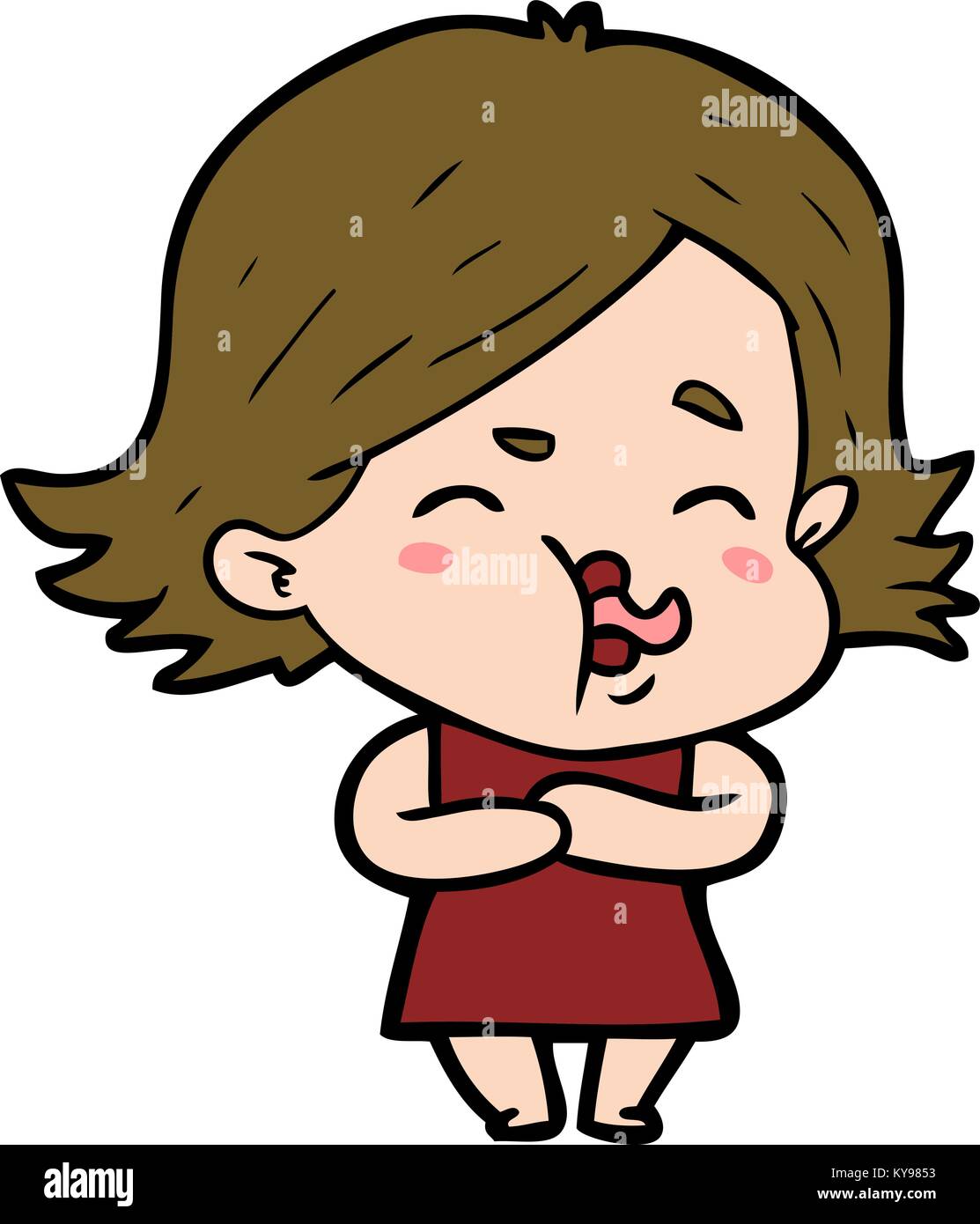 cartoon girl pulling face Stock Vector Image & Art - Alamy