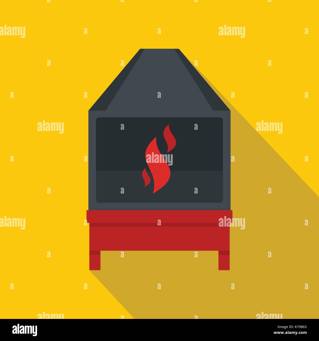 Log fire ablaze Stock Vector Images - Alamy