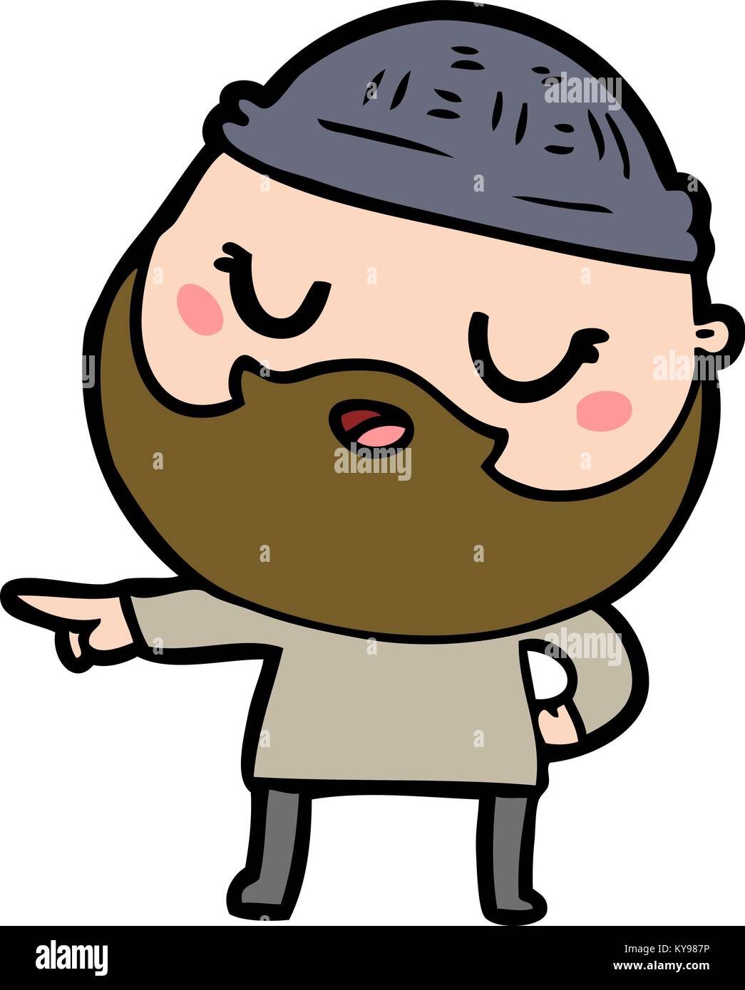 cute cartoon man with beard Stock Vector Image & Art - Alamy