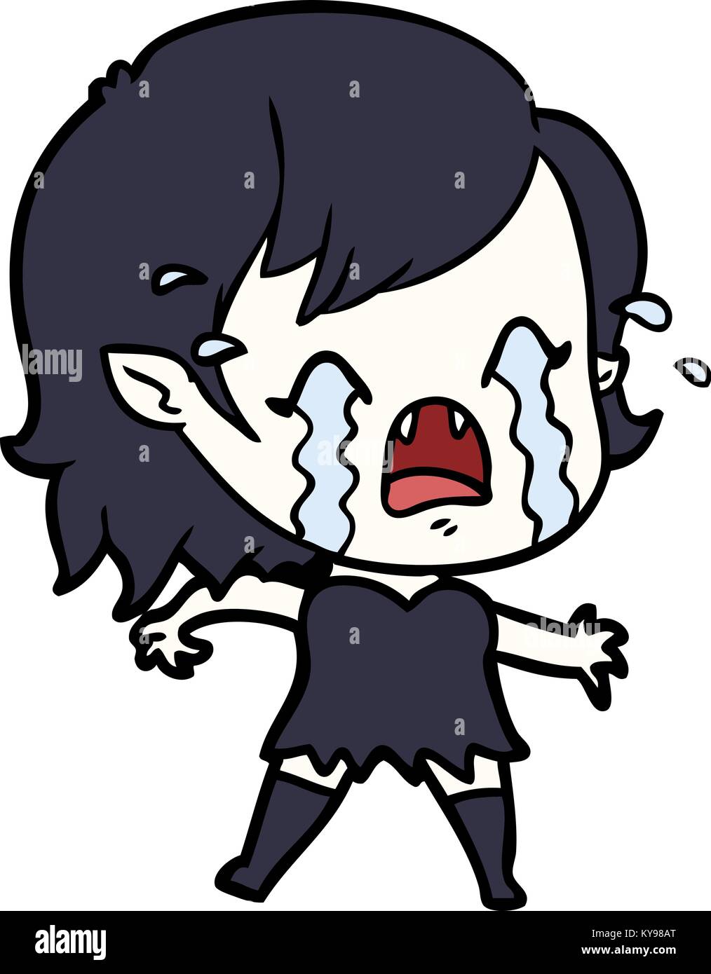 cartoon crying vampire girl Stock Vector Image & Art - Alamy
