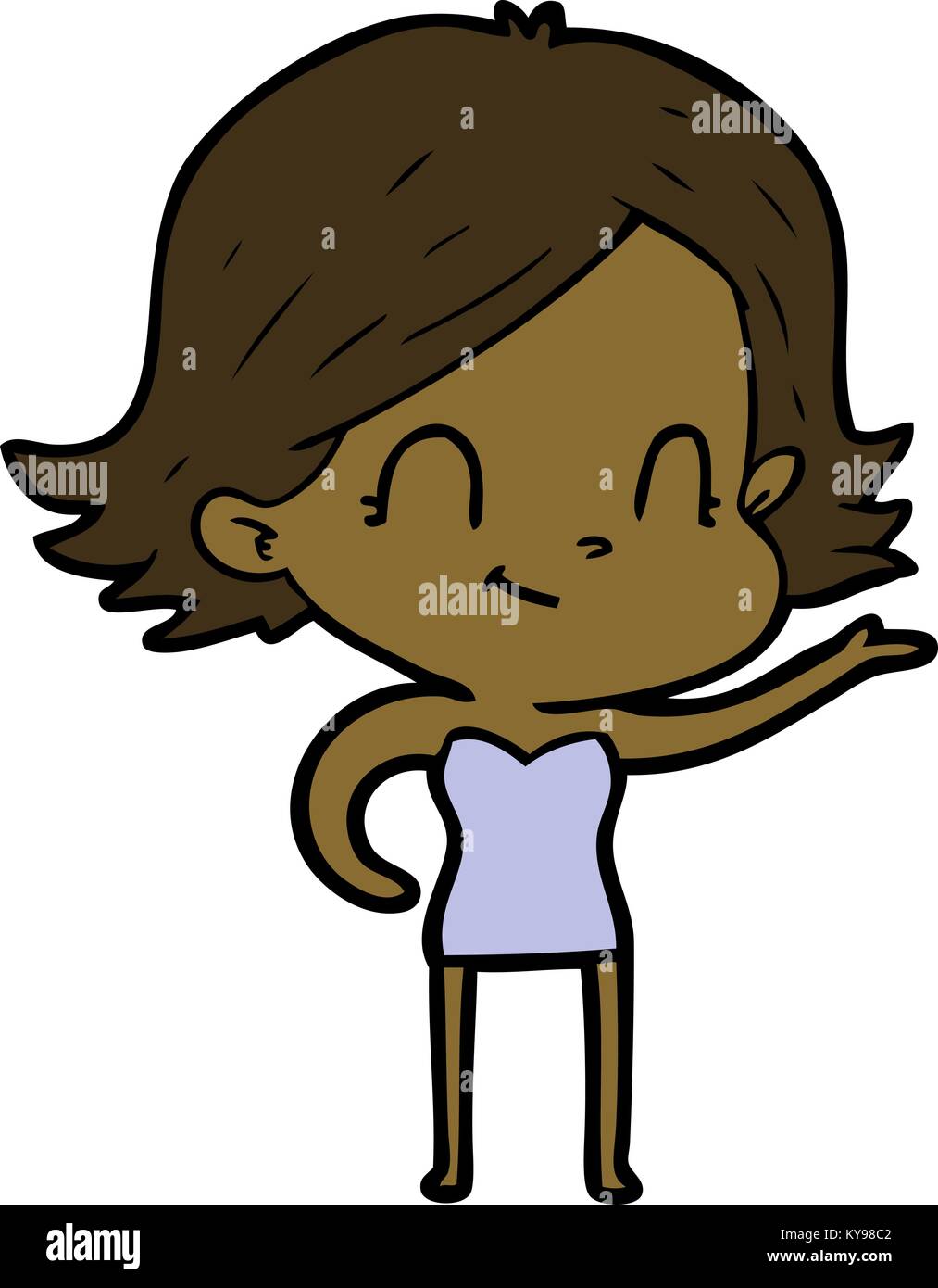 cartoon friendly girl Stock Vector Image & Art - Alamy