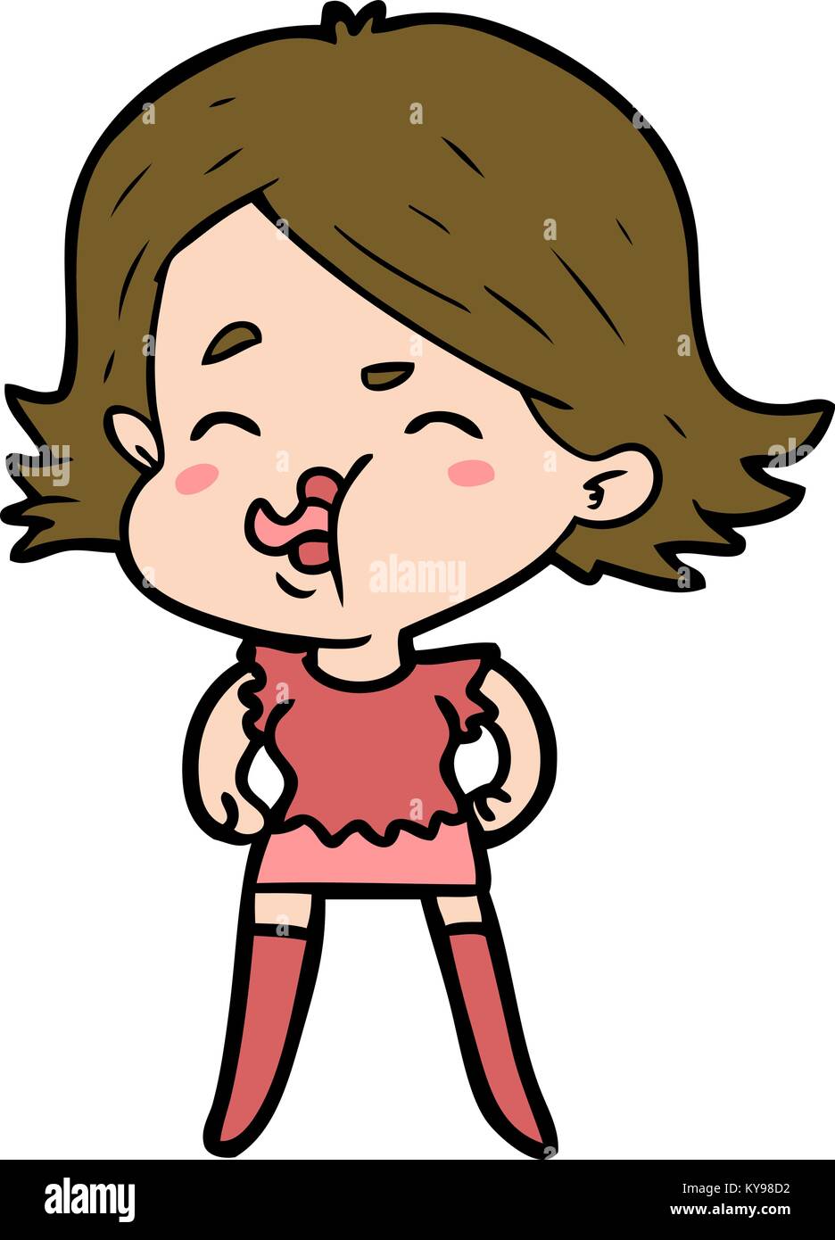 cartoon girl pulling face Stock Vector Image & Art - Alamy