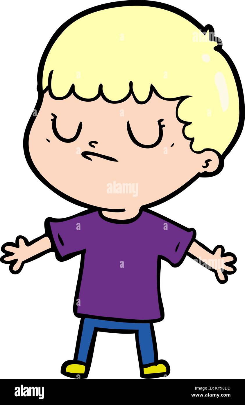 cartoon grumpy boy Stock Vector Image & Art - Alamy