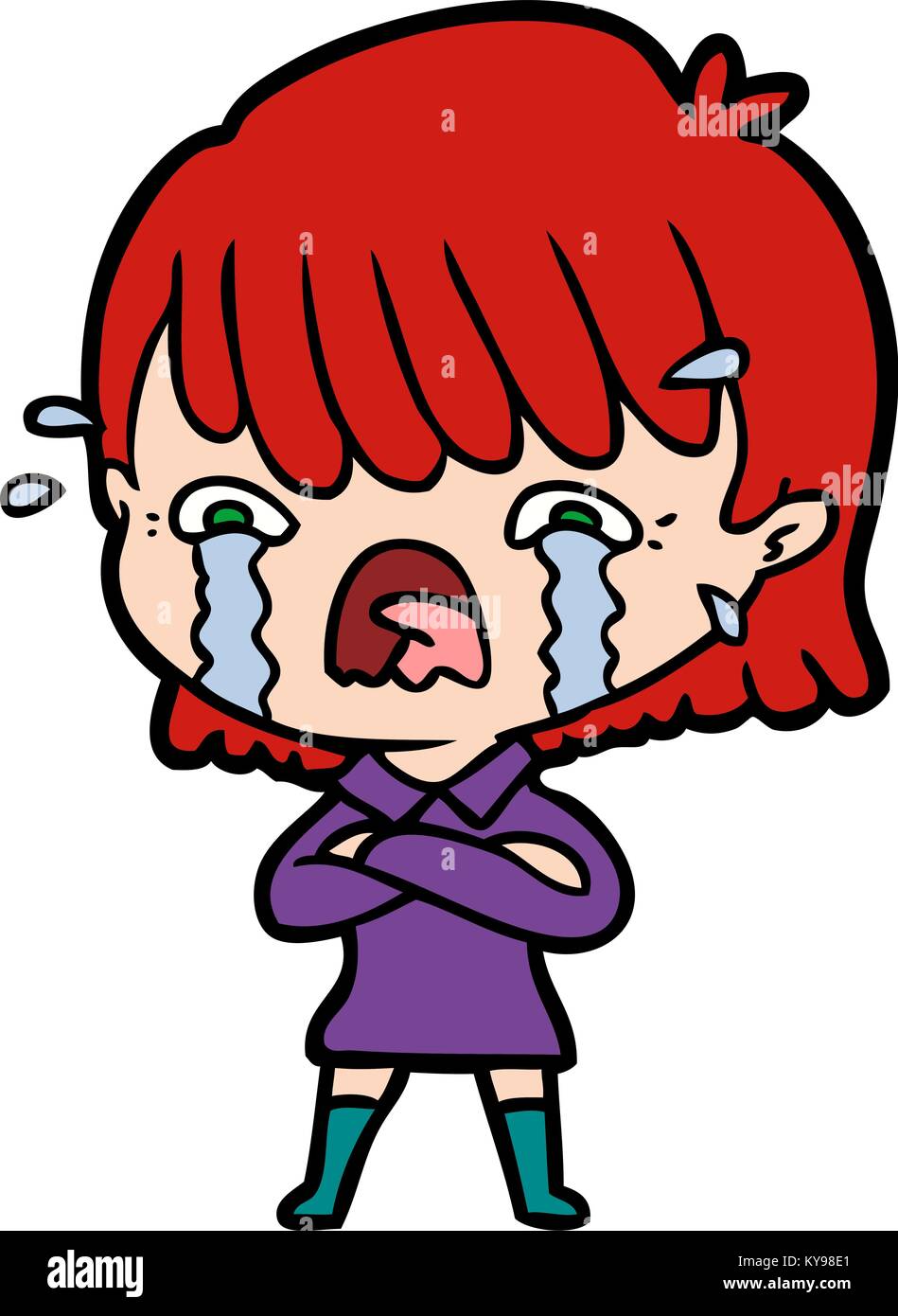 cartoon girl crying Stock Vector Image & Art - Alamy