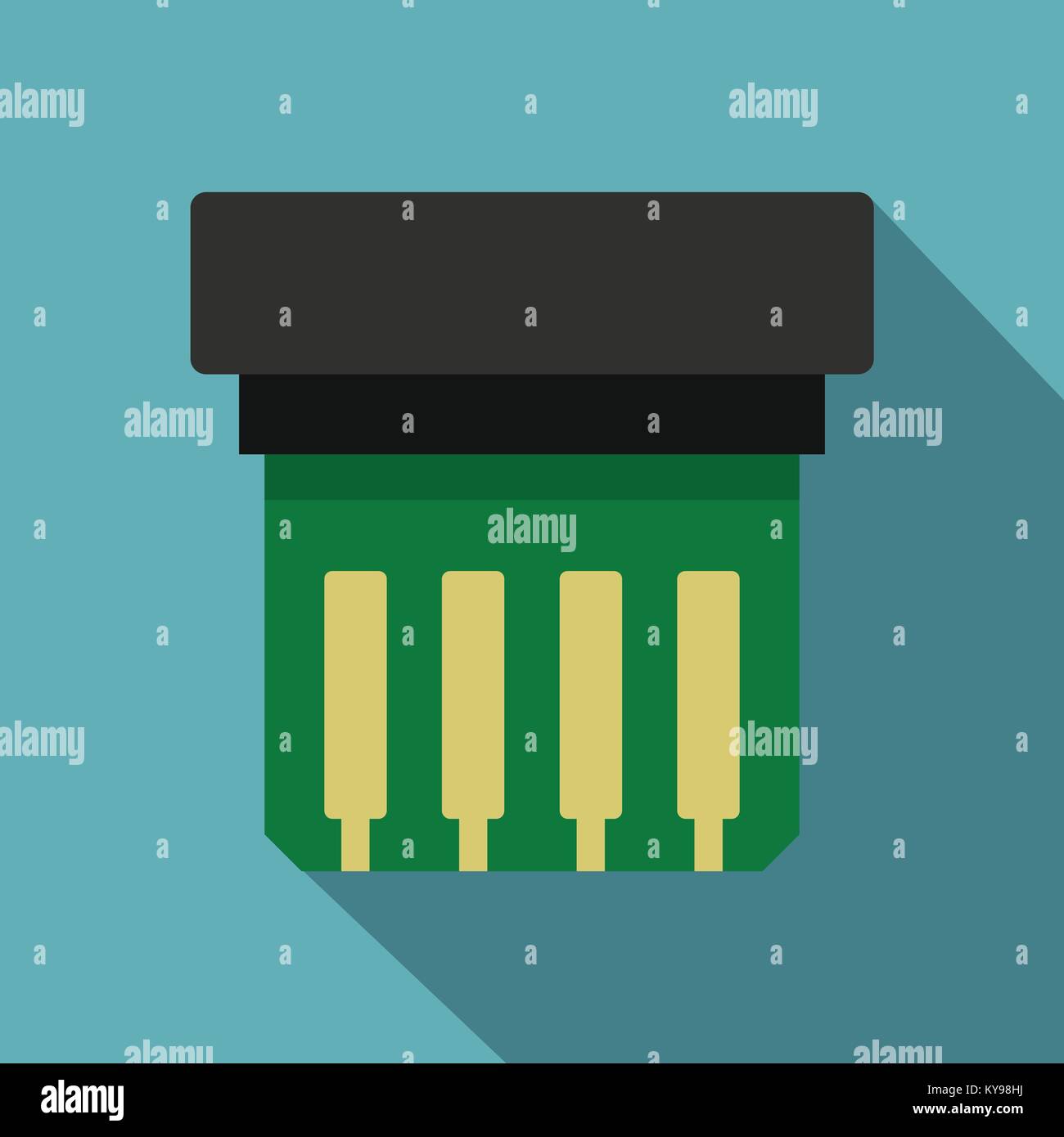 Electronic circuit board icon. Flat illustration of electronic circuit ...