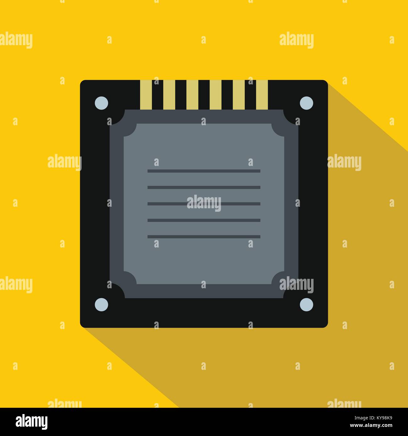 Modern multicore CPU icon. Flat illustration of modern multicore CPU ...