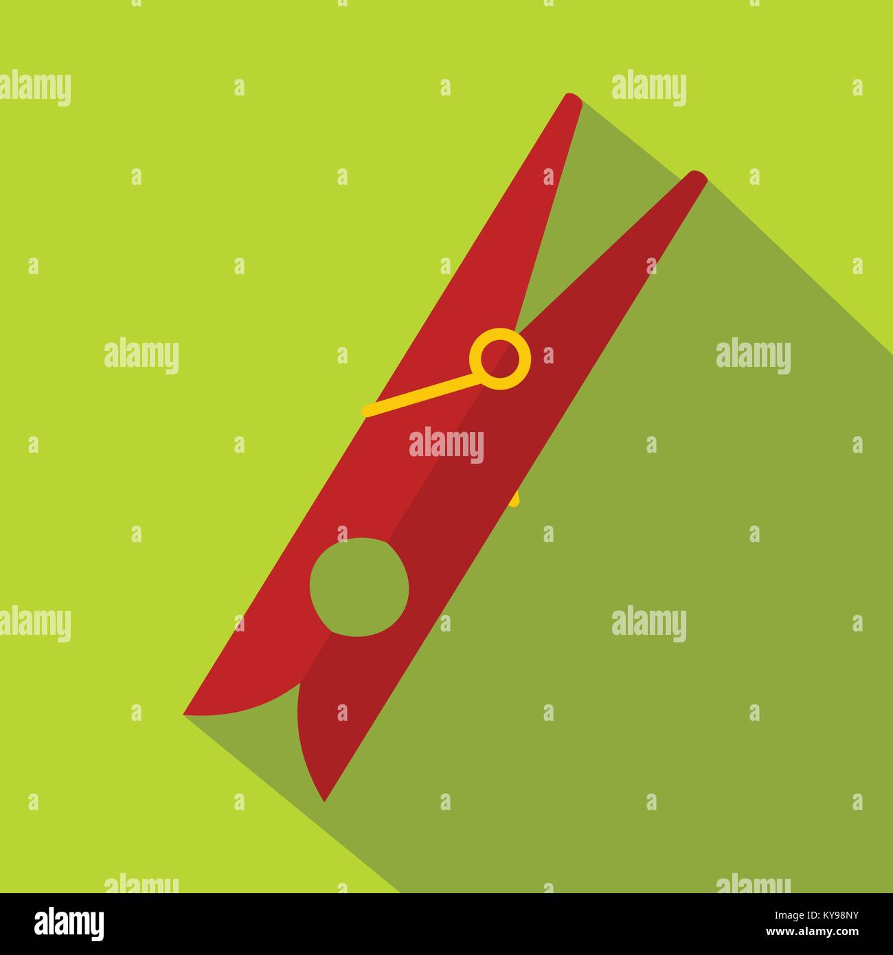 Red clothes pin icon. Flat illustration of red clothes pin vector icon ...