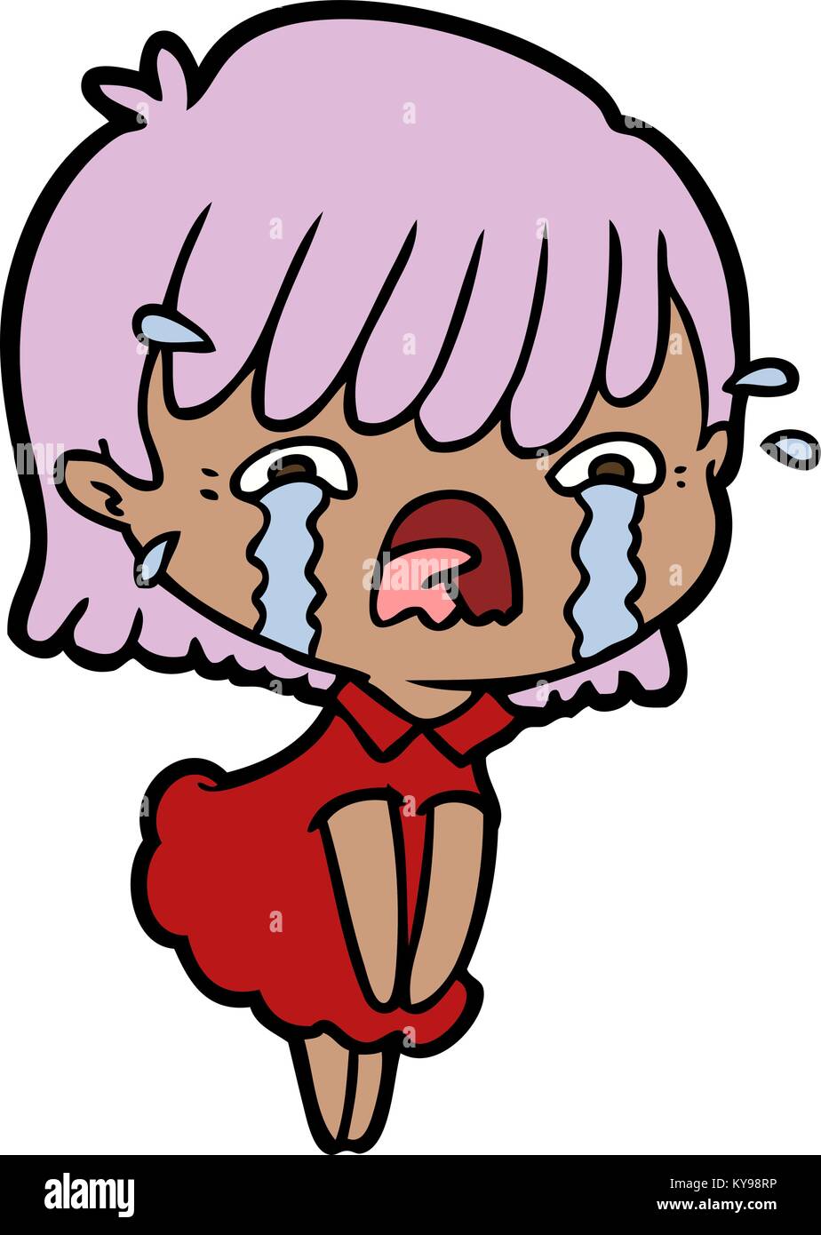 cartoon girl crying Stock Vector Image & Art - Alamy