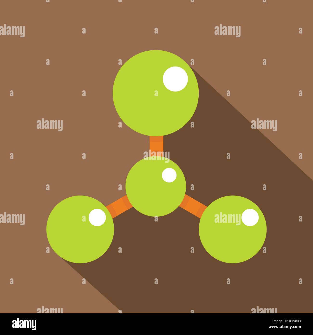 Green molecule structure dna icon. Flat illustration of green molecule ...