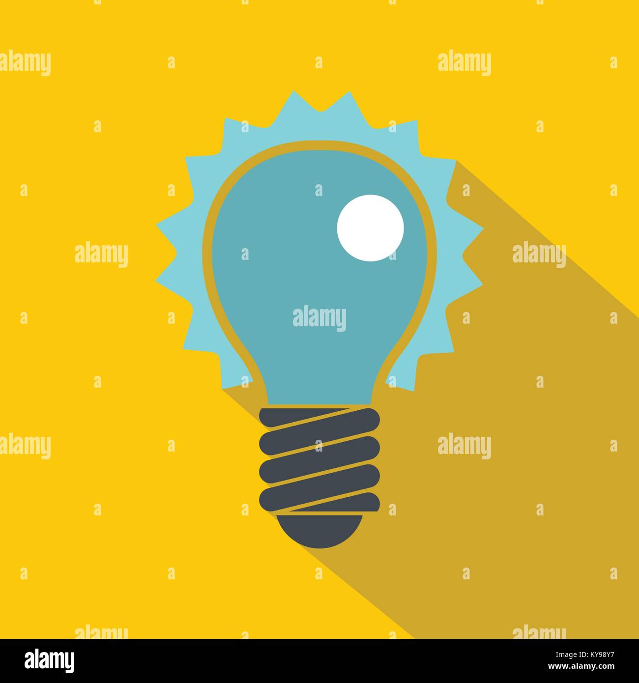 Blue electric bulb icon. Flat illustration of blue electric bulb vector ...